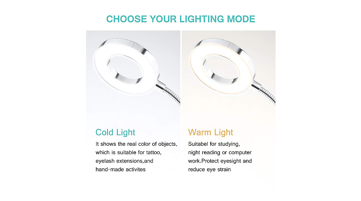 Versatile Ring Light & Desk Lamp with Clip | USB Power