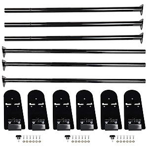 ECCPP Adjustable Van Ladder Rack Hightop 3 Bars Roof Rack fit for Chevy Express 2500 for GMC Savana with Rain Gutters Heavy-Duty Steel Pickup Truck Ladder Rack 700Lb Lumber Utility