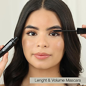 Palladio Lash Obsessed Mascara, Extreme Definition Lengthening Mascara, Amplifies Volume & Fullness, Evenly Coats Lashes, Lucious Length, Natural lengthening, No Smudging, All Day Wear, Black