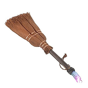 COLLBATH 4pcs Children's Mini Broom Mini Wizard Broom Dollhouse Miniature Brooms Broom Hanging Decoration Crystal Witch Broom Altar Ornament Halloween Brooms Decor Garden Car Palm Toy Room