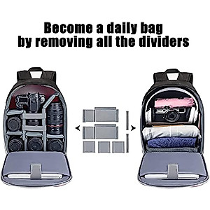 CADeN Camera Backpack Bag Professional for DSLR/SLR Mirrorless Camera Waterproof, Camera Case Compatible for Sony Canon Nikon Camera and Lens Tripod Accessories