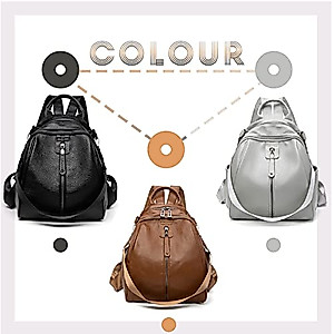 OFIHANLY Small Backpack Purse for Women Shoulder Bag PU Leather Medium Size Fashion Ladies Cute Anti Theft Travel Bag