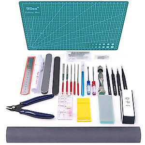 Findfly 36Pcs Modeler Basic Tools Craft Set Hobby Building Tools Kit for Gundam Car Model Building