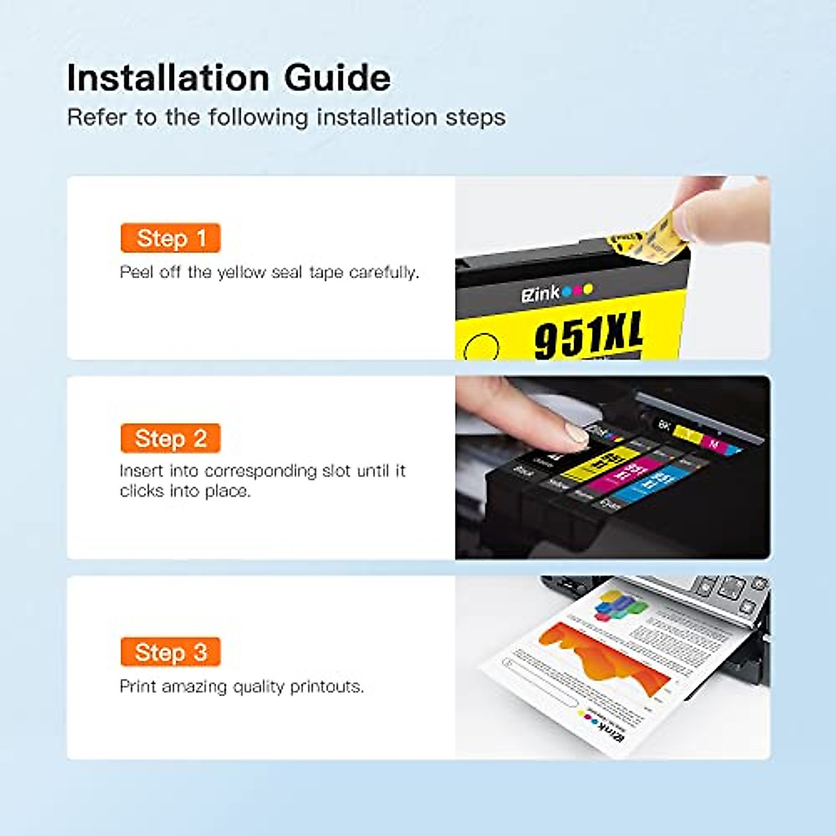 E-Z Ink (TM) Compatible Ink Cartridge Replacement for HP 950XL 951XL 950 XL 951 XL for OfficeJet Pro 8610 8600 8615 8620 8625 8100 276dw 251dw (3 Black, 2 Cyan, 2 Magenta, 2 Yellow, 9 Combo Pack