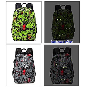 MAEHARRT Green Goth Backpacks Skeleton Backpack Skull Backpack Y2k Backpack Gothic Backpack Punk Emo Backpack Luminous Backpack