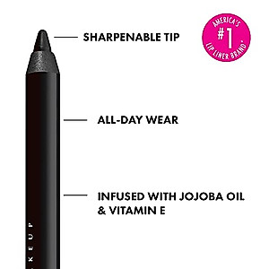 NYX PROFESSIONAL MAKEUP Line Loud Lip Liner, Longwear and Pigmented Lip Pencil with Jojoba Oil & Vitamin E - Evil Genius (Black)