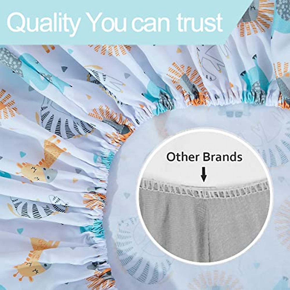 bimocosy Fitted Crib Sheets for Boys 4 Pack, Size 28"x 52" for Standard Crib and Toddler Mattresses, Super Soft Breathable Microfiber Baby Crib Mattress Sheet, Stars/Woodland Animals/Grey/Light Green