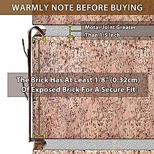 Brick Hook Clips (24 Pack) for Hanging Outdoors, Hangers Fits Standard Size Brick 2-1/4" to 2-3/8" in Height, Heavy Duty Brick Hanging Clips Wall Hangers for Hanging No Drill and Nails