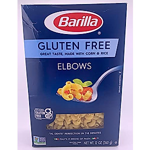 Barilla Gluten Free Pasta Variety Pack- Includes Penne Pasta, Rotini Pasta, and Elbow Macaroni Pasta Noodles. Barilla Pasta Bulk Set by Snackivore (3 x 12oz Boxes).