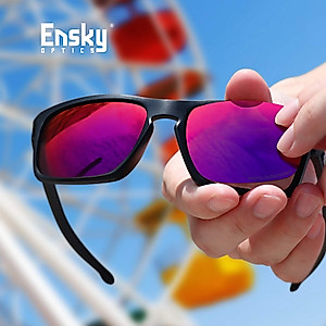 Ensky HardyShield Replacement Lenses for Oakley Fuel Cell OO9096 Sunglasses - Crimson Lake