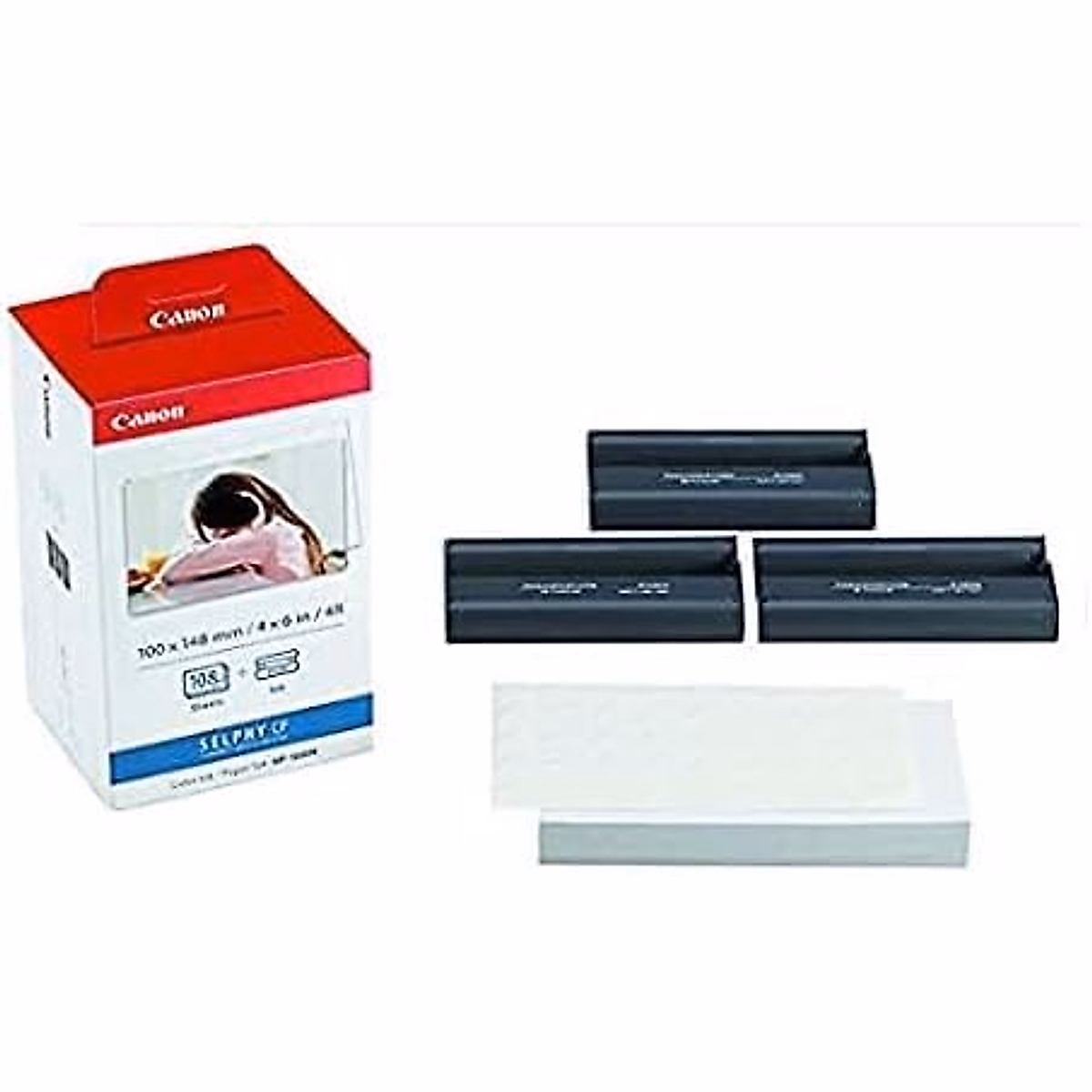 Canon KP-108IN 3 Color Ink Cassette and 108 Sheets 4 x 6 Paper Glossy for SELPHY CP1300, CP1200, CP910, CP900, CP760, CP770, CP780 CP800. Bonus: Quality Photo Microfiber Cloth