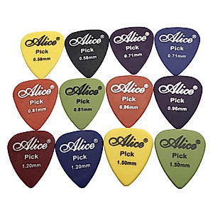 100pcs Alice Matte Anti-Skid Acoustic Electric Guitar Picks Plectrum 6 Thickness 0.58/0.71/0.81/0.96/1.20/1.50 mm With Pick Case Storage Box
