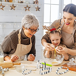 Metal Cookie Cutter Set Rainbow Cloud Cookie Cutters Stainless Biscuit Molds Fondant Cutter Set DIY Baking Pin 1st Birthday Cake Star Teddy Bear Moon Cookie Cutter for Kitchen Baking (Cool,5 Pcs)