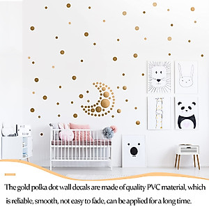 264 Pieces Polka Dot Wall Decals Dot Wall Stickers for Girls Bedroom Living Room Nursery Kids Bedroom Classroom Decor (Gold)