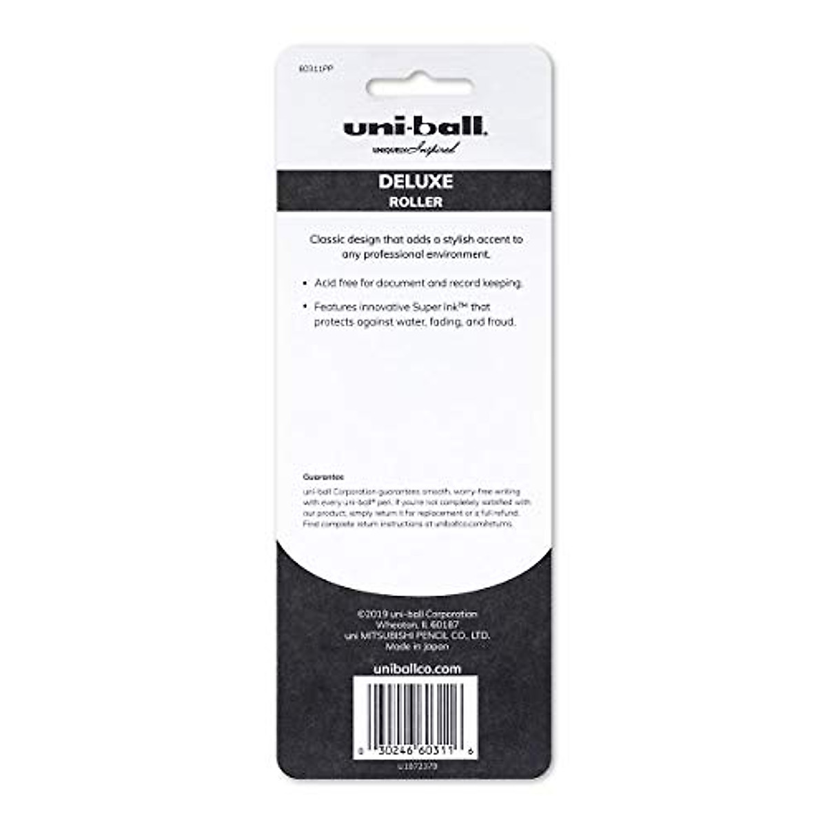 Uni-ball Deluxe Rollerball Pens, Fine Point (0.7mm), Black, 3 Count