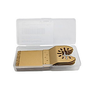 Diamond Oscillating Saw Blades - Grout Removal, Carbide Blade, Universal Fit, Quick Release - 4 Pack with Case