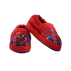 Marvel Spider-Man Toddler Boys Plush Aline Slipper, Red, 11-12 Little Kid