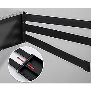 Wall Mounted Towel Bar Swivel with 3-Arm Swing Towel Holder for Bathroom Kitchen Storage （Black）