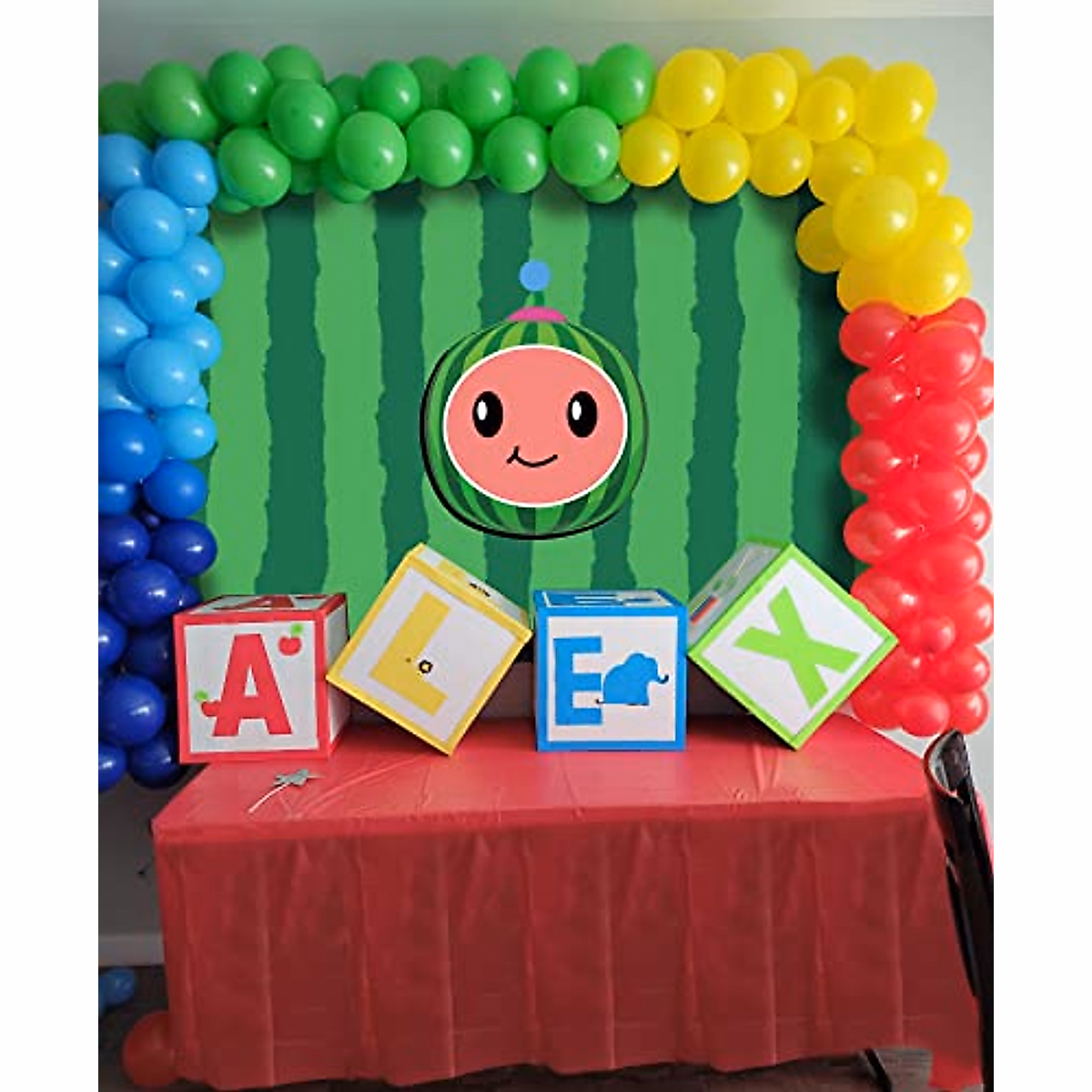 Cute Cartoon Watermelon Backdrop Kids 1st 2nd 3rd Happy Birthday Watermelon Theme Party Photography Backdrops Newborn Baby Shower Decoration Background 7x5FT