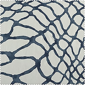 HPD Half Price Drapes Printed Cotton Twill Curtains For Room Décor 50 X 108 (1 Panel), PRTW-D50C-108, Ellis Blue