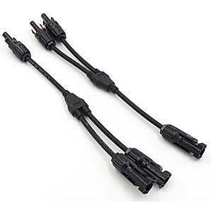 LINKPAL Y Branch Solar Panel 30A Cable Connector FFM MMF PV Wire T Splitter (1 Pair)