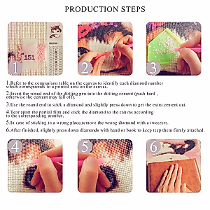 NEILDEN New 4Pack 5D Diamond Painting Kit, DIY Diamond Number Rhinestone Painting Kits for Adults and Children Embroidery Diamond Arts Craft Home Decor 11.811.8inch