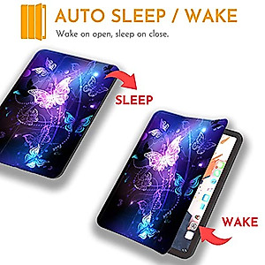 Hepix iPad Pro 11 inch Case 2022/2021/2020/2018 Purple Butterfly, Case for iPad Pro 11 4th/3rd/2nd/1st Gen with Pencil Holder, Trifold iPad Pro 11 Cover, Wireless Charging, Butterflies Space