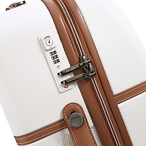 DELSEY PARIS Chatelet Air Hardside Luggage, Spinner Wheels, Champagne White, Checked-Large 28 Inch