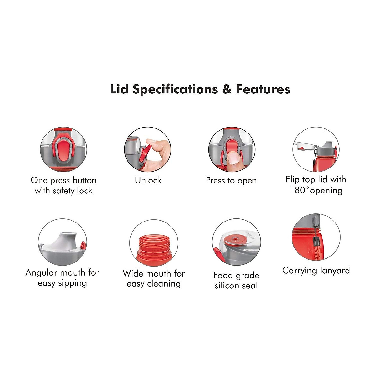 MILTON Kids Water Bottle 3 Pack Triton 25 Oz Large Sports Water Bottle for Men, Women, Kid Wide Mouth Water Bottle with Strap Carry Handle for Bike Gym Running Cycling Multi Color