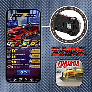 Golden Wheel 24 Race Cars Pack - 1:64 Vehicles Die-cast Metal Mini Pull Back Cars Set with 1 Black Road & Free Online Games - 2022 Hot Toy Birthday Party Gift for Kids Ages 3+ Years Old