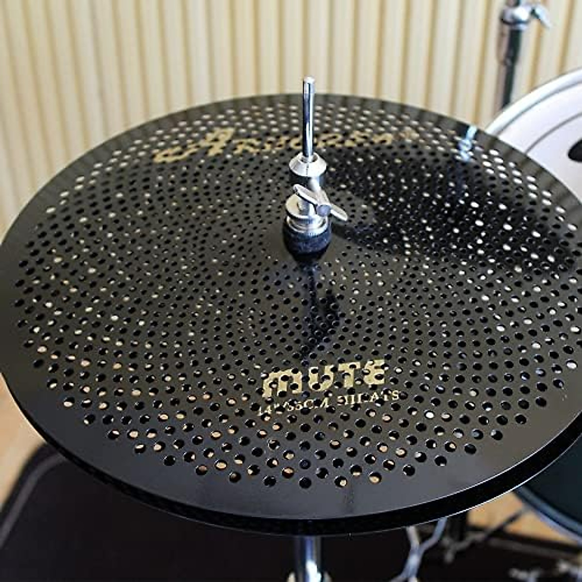 Arborea Low Volume Cymbal Pack Black 14"hi-hat+16"crash+18"crash+20"ride 5 Pieces Practice Mute Cymbal Set for Drums