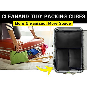 MTK Compression Packing Cubes for Suitcases,Travel packing cubes,Separate Compartments,Lightweight Luggage Suitcase Organizer Bags,Packing Organizers as Travel Accessories,4Set