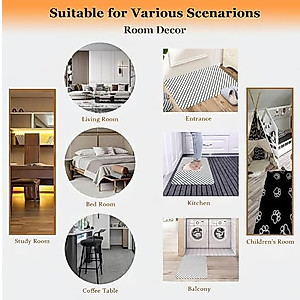 Euvmgis Indoor/Outdoor Area -Rug White Black Simple Diamond Grid Easy -Cleaning, Non Shedding, Bed Room, Living Room, Dining Room, Deck, Backyard, Patio, High Traffic 2 x 3 Feet / 60x90 cm