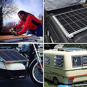 Renogy 50 Watt 12V Solar Panel 10A 12/24V PWM LCD Charge Controller, Adaptor kit, Tray Cables, 50W, 5V USB Ports, for RVs,Boats,Trailers,Sheds,Cabins and Any Off Grid System