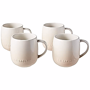 Le Creuset Stoneware Set of 4 Heritage Mugs, 13 oz. each, Meringue