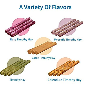 TEEMEE 320g Timothy Hay Sticks, Small Animal Chew Toys for Rabbit, Guinea Pig, Chinchilla, Rat, Gerbil, Hamster, Natural Teeth Grinding Toys, Handmade Treats