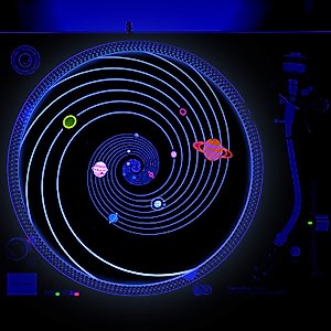 Galactic Galaxy - DJ Turntable Slipmat 12 inch GLOW (glows under black light)