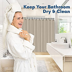 Premium Shower Curtain Liner, 72"W X 70"H - PVC-Free, 6G PEVA Shower Curtain with 12 Rust Proof Grommets And Magnet-weighted Bottom Hem - Moisture Stain Proof Shower Curtain Liner (Taupe)