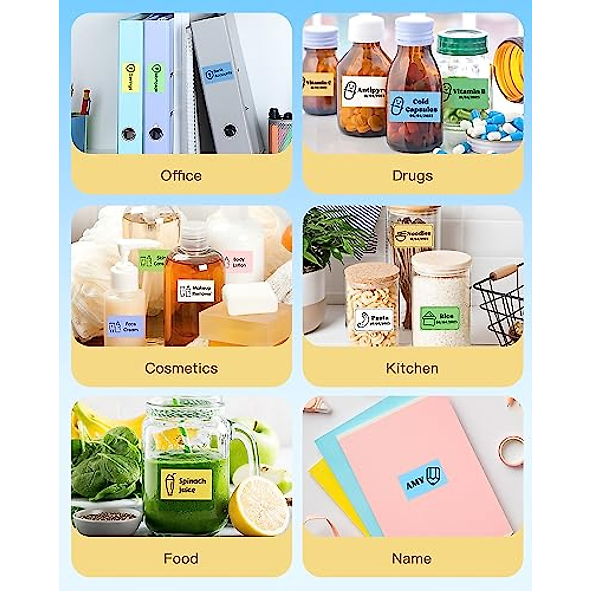 NELKO P110 Label Makers, Portable Bluetooth Thermal Label Printer, Label Maker Machine with Tape for Address, Home, Office, Organization, Compatible with Android & iOS System, with 1 Roll Label, Black