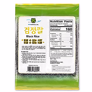 ROM AMERICA Black Rice Forbidden Rice for Asian Cooking | Korean Purple Rice Whole Grain Medium Grain - Healthy Superfood, Packed with Nutrients – 검정쌀 Geomjung - 4 Pound (Pack of 1)