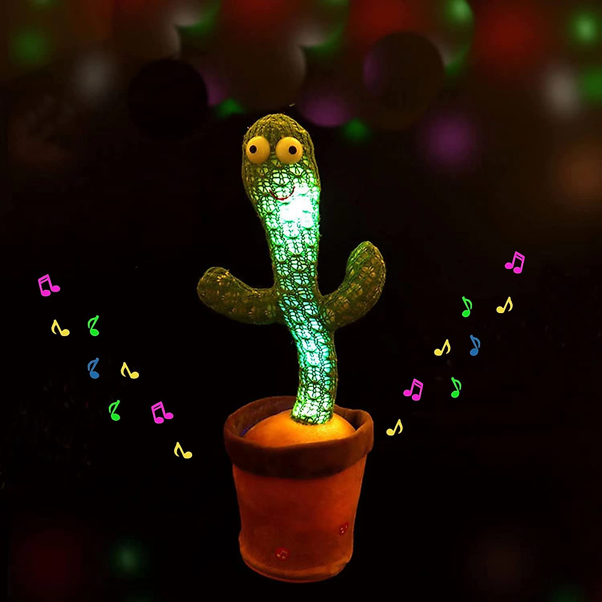 Ferlert Dancing Cactus,Talking Cactus Toy, Electronic Dancing Cactus Toy with Lighting,Singing Cactus Recording and Repeat Your Words,Cactus Mimicking Toy Green A