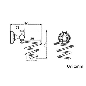 Leyden Bronze Hair Dryer Holder,Antique Blow Dryer Holder Hanger Rack Oil Rubbed Bronze Spiral Bathroom Accessories,Hair Care Tools Organizer Wall Mounted