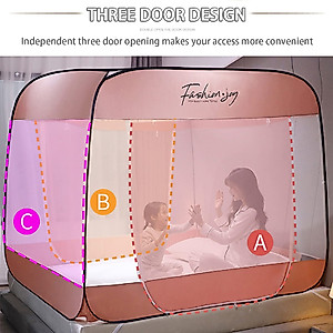 xixi-home 2022 New Portable Folding Mosquito net, pop-up Mosquito net Tent, Three-Door Travel Mosquito net with Bottom Edge, 5 Seconds to Install (71 * 78 * 65in, Blue)