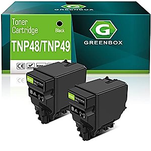 GREENBOX Compatible TNP48 TNP49 Toner Cartridge Replacement for Konica TNP48 TNP49 for Minolta Bizhub C3351 C3851FS C3350 C3850 C3850FS C3350 C3850 C3850FS Printer A5X0130 (10,000 Pages, 2 Black)