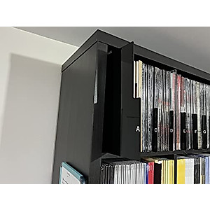 Acrylic [Do-it-Yourself] DIY Kit A to Z Piano Black High Gloss 2 mm Vertical Record Dividers [12-inch Tabbed 12in. Album Organizers A-Z Alphabetical Cards 33 RPM (15)