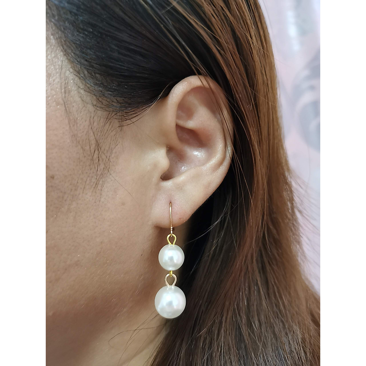 Askana Women's Vintage Retro Classic Style 1920s Fashion Faux Simulate Pearls White Beads Long Multi-layer Layered Statement Strands Necklace with Earrings