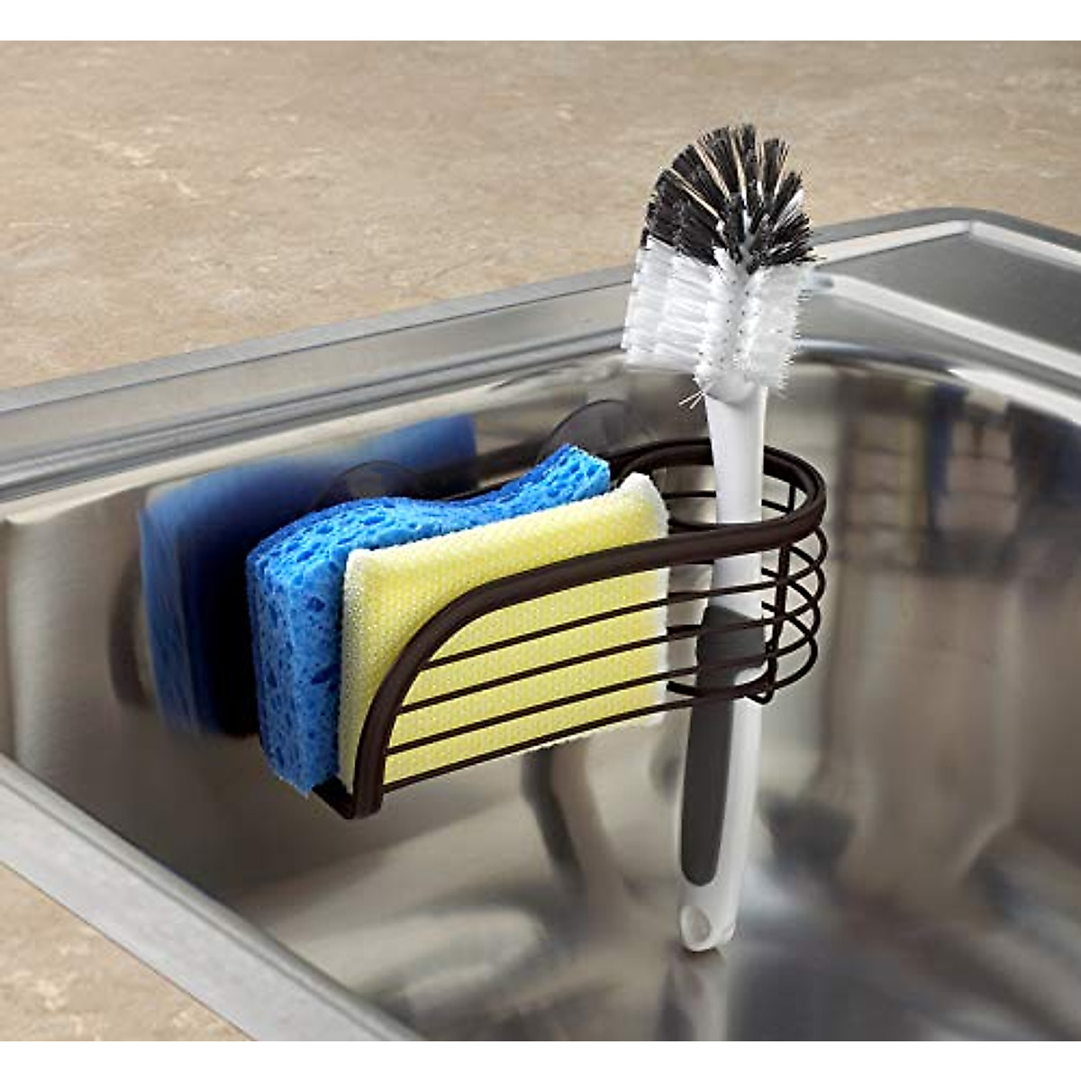 Spectrum Diversified Ashley Sponge & Brush Holder, Bronze