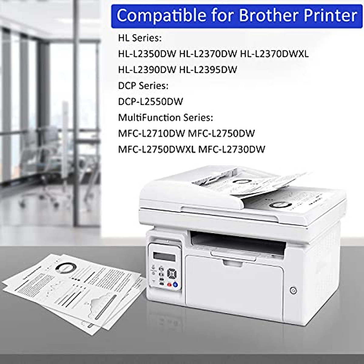 KCMYTONER Compatible Toner Cartridge Replacement for Brother TN760 TN730 TN-760 to use with MFC-L2710DW HL-L2350DW HL-L2390DW DCP-L2550DW MFC-L2750DW Printer - Black 1 Pack