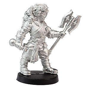 Stonehaven Miniatures Female Orc Cleric Miniature Figure, 44mm - 100% Pewter Metal - Includes Slotted Creator Base - for 28mm Scale Table Top War Games - Designed & Made in USA