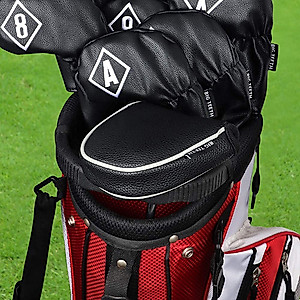 Golf Mid Mallet Head Cover Center Shaft Putter Golf Club Protector Magnetic Closure Fit for Scotty Cameron Odyssey Taylormade (Black)